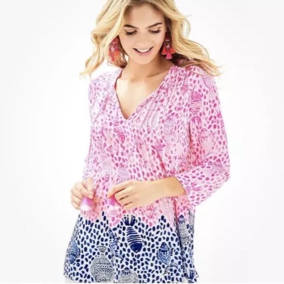 Lilly Pulitzer | Tops | Lilly Pulitzer Womens Marilina Raz Berry Top ...